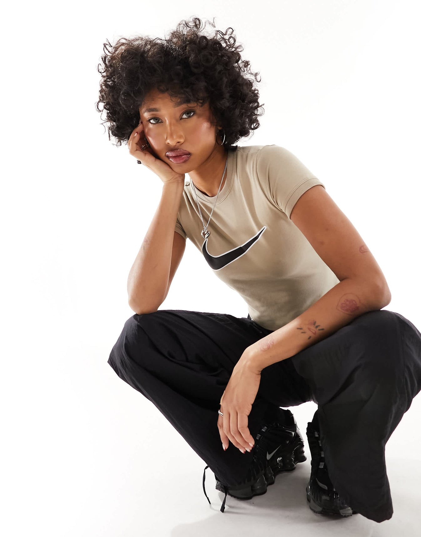 Nike Streetwear baby tee in light brown – ASOS Sample Sale