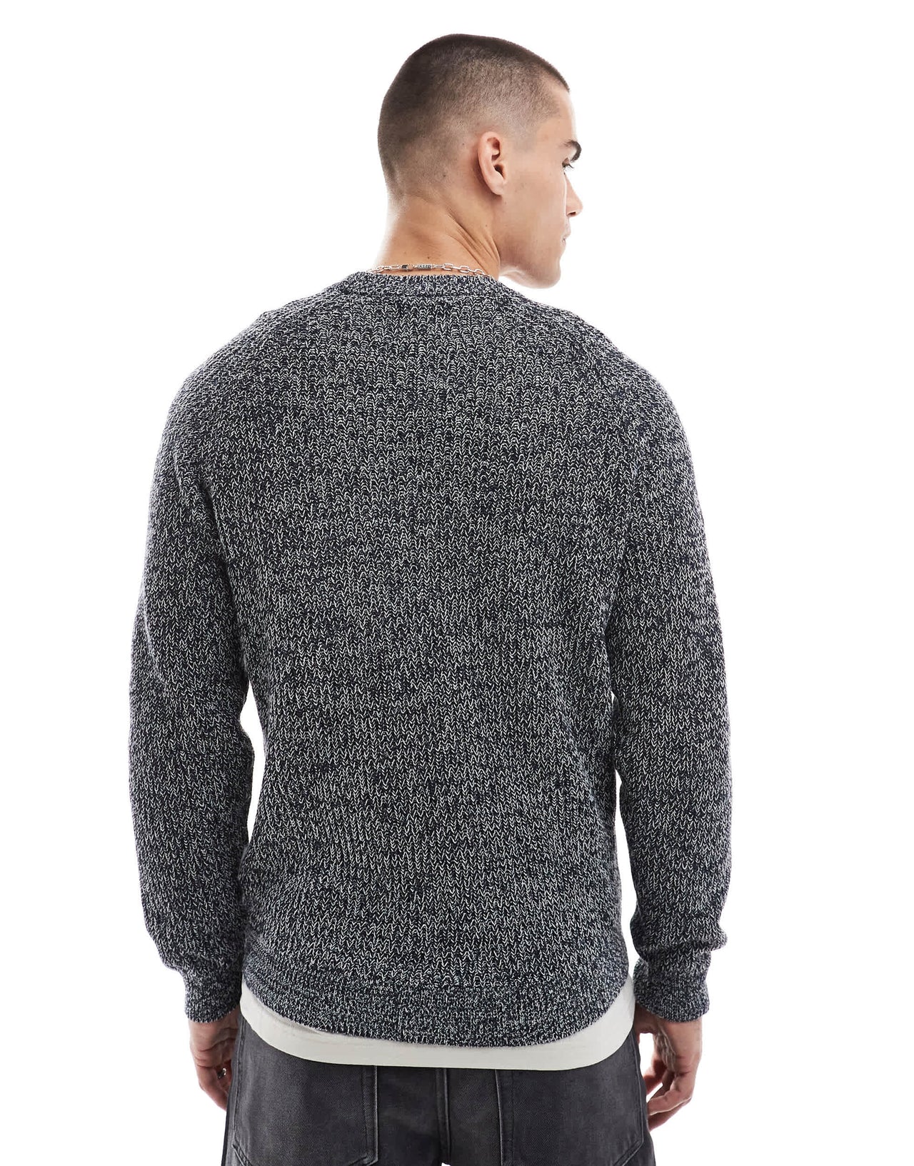 ONLY & SONS textured knit jumper in navy – ASOS Sample Sale