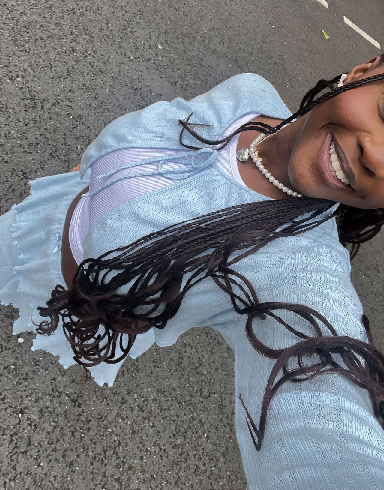 Labelrail x Sumbo Owoyele ribbon detail pointelle cardigan co-ord in l ...