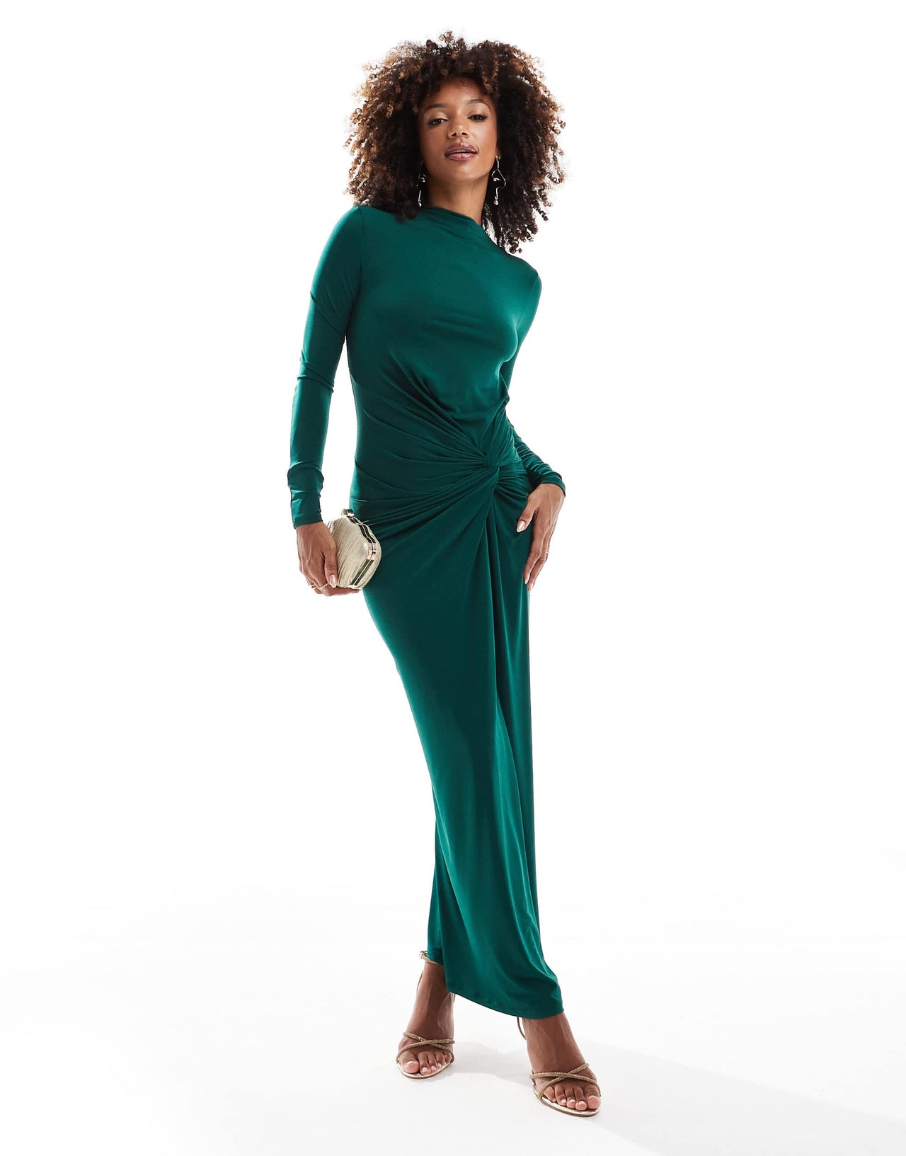 Daska exclusive high neck maxi dress in emerald green – ASOS Sample Sale