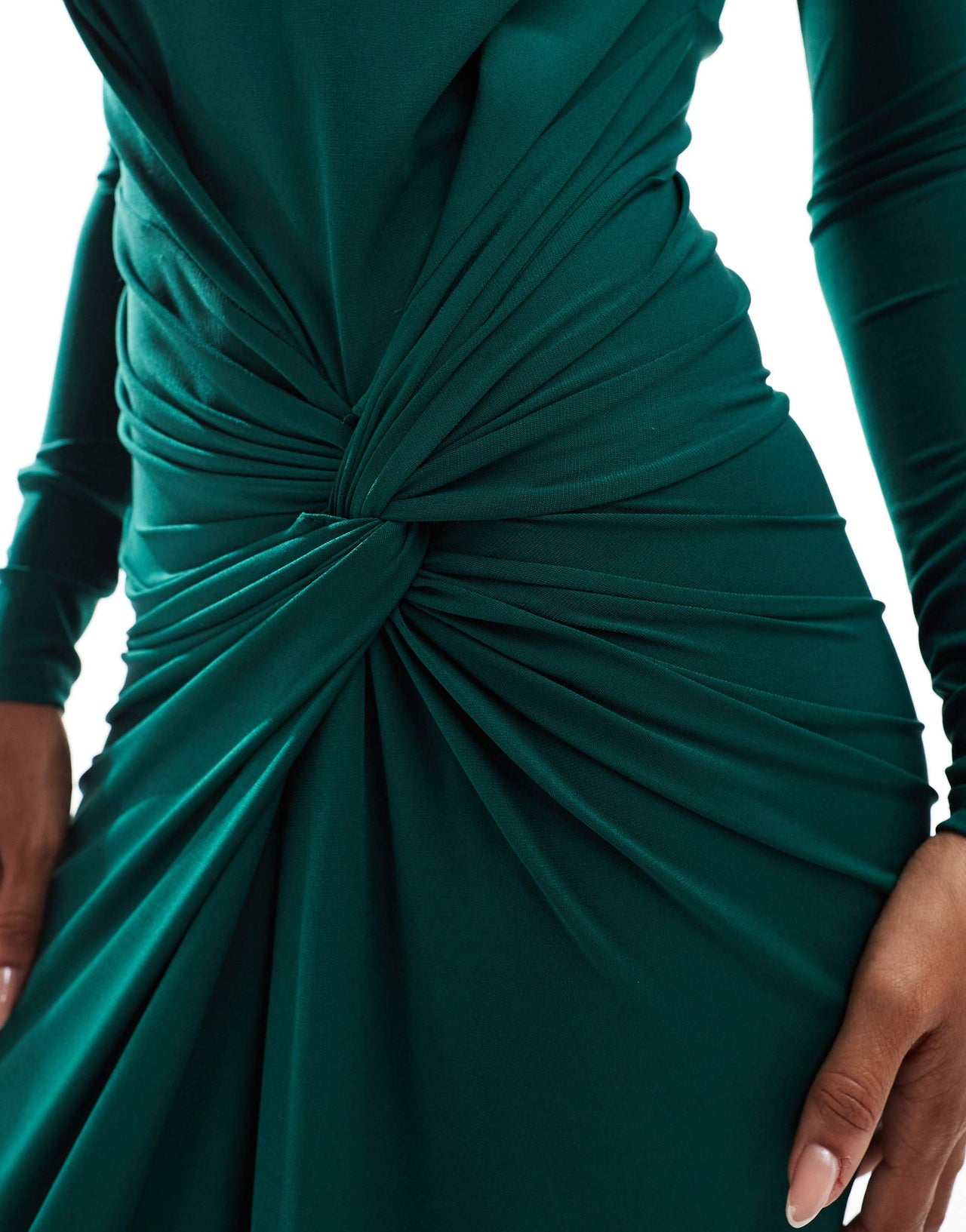 Daska exclusive high neck maxi dress in emerald green – ASOS Sample Sale