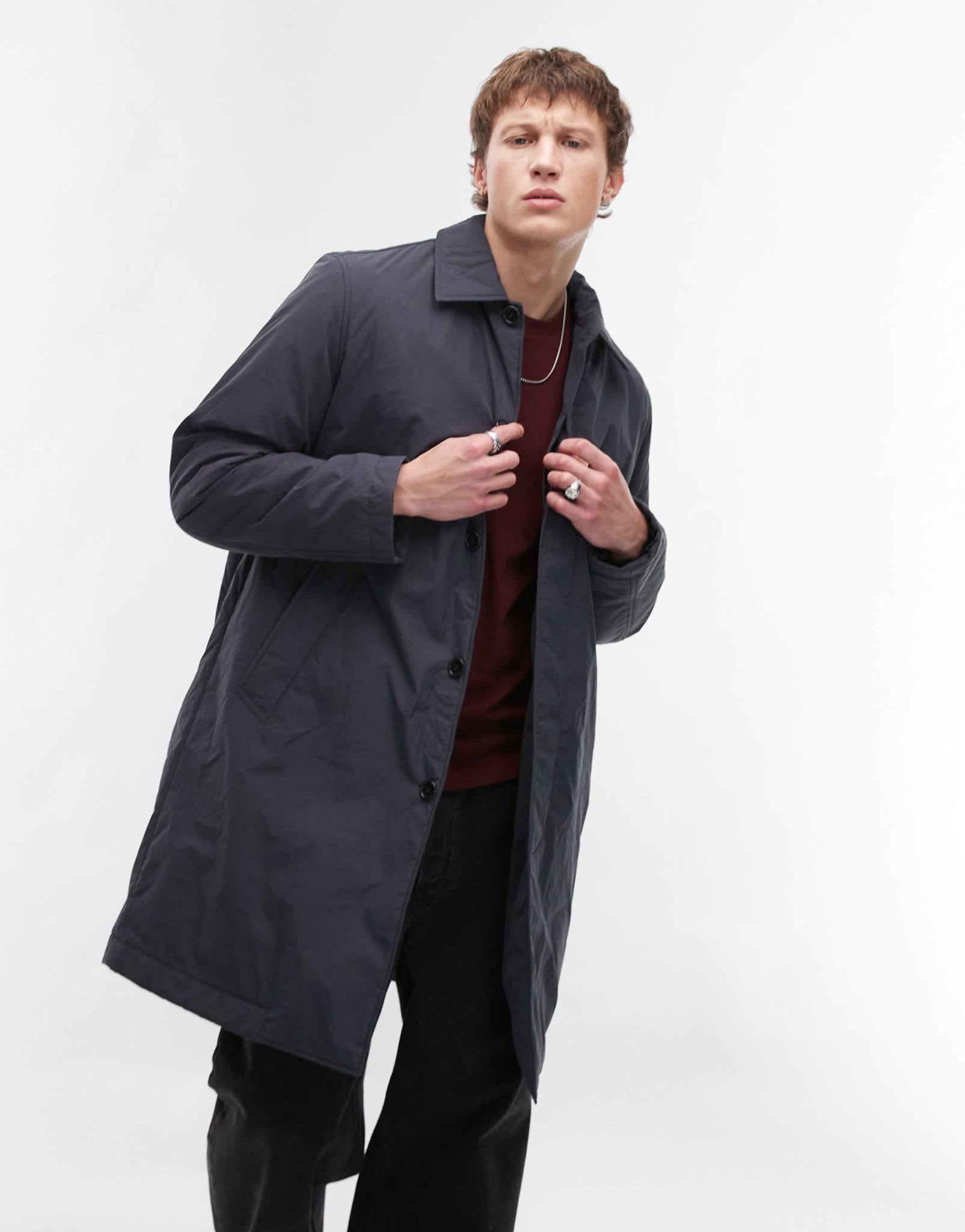 ARKET padded overcoat in grey blue – ASOS Sample Sale