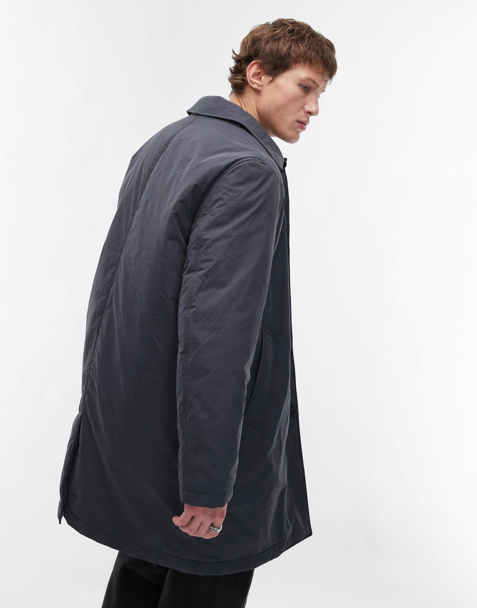 ARKET padded overcoat in grey blue – ASOS Sample Sale
