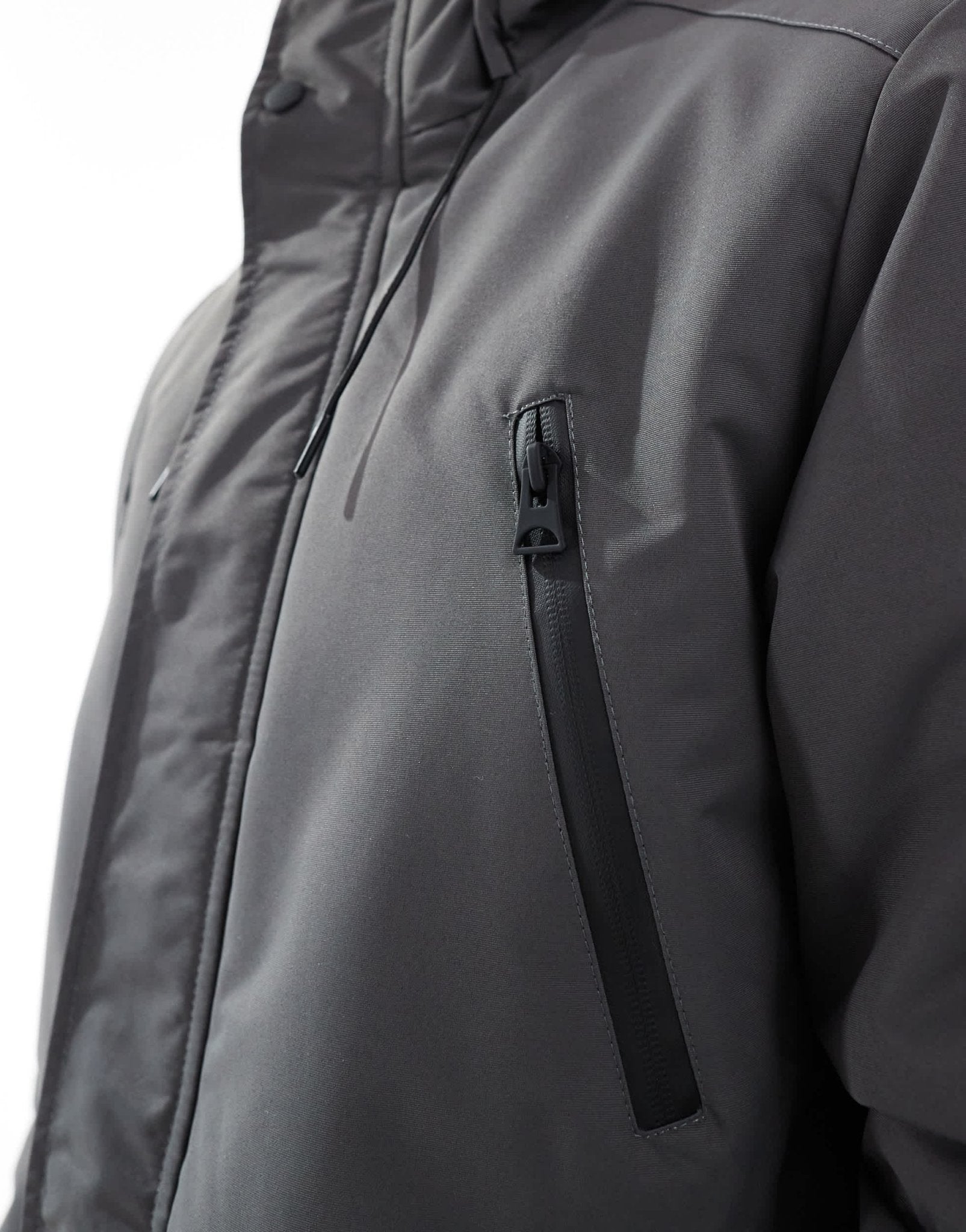 Brave Soul parka jacket with hood and concealed zip in grey – ASOS ...