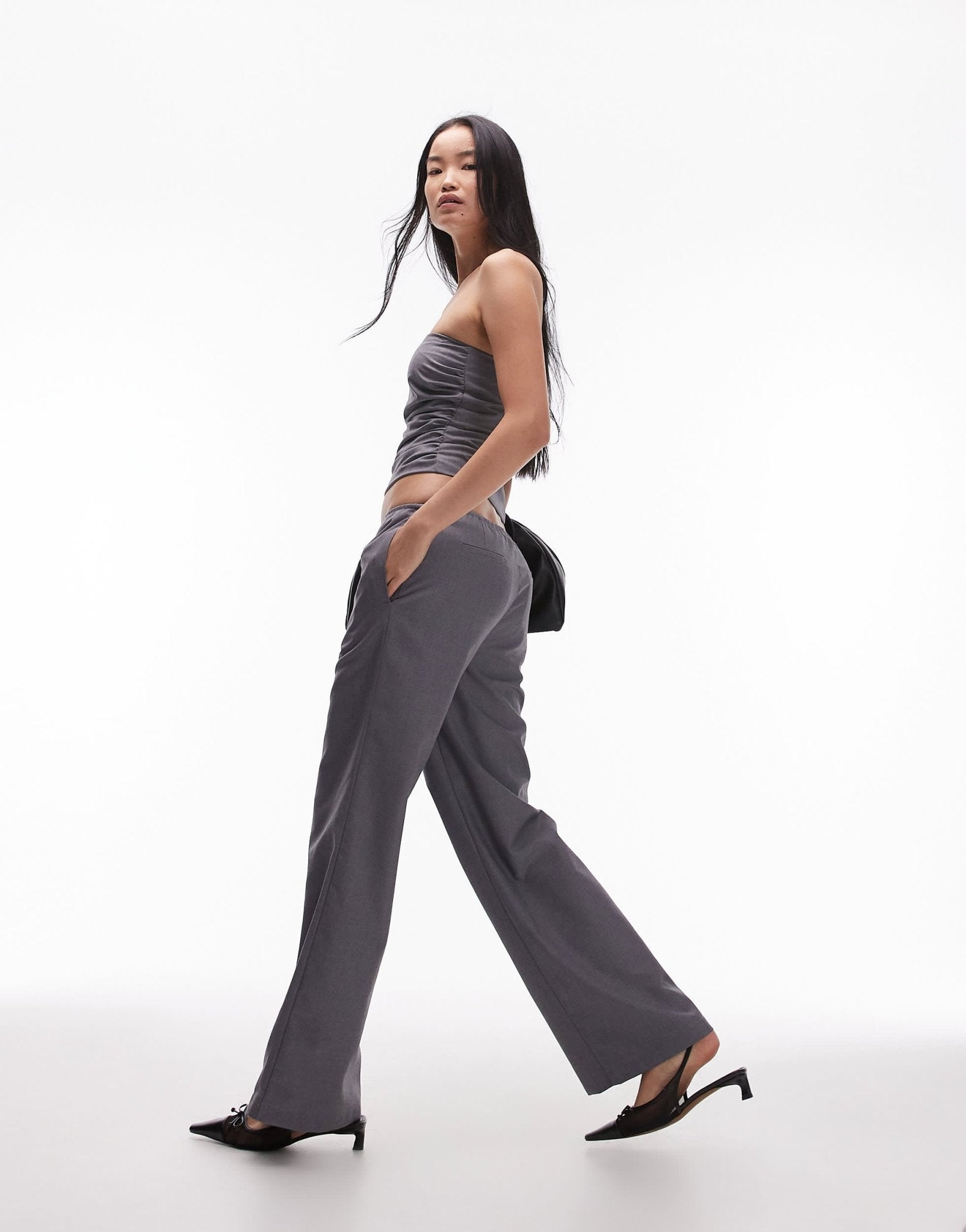 Nia loose fit tailored trouser co-ord in grey – ASOS Sample Sale
