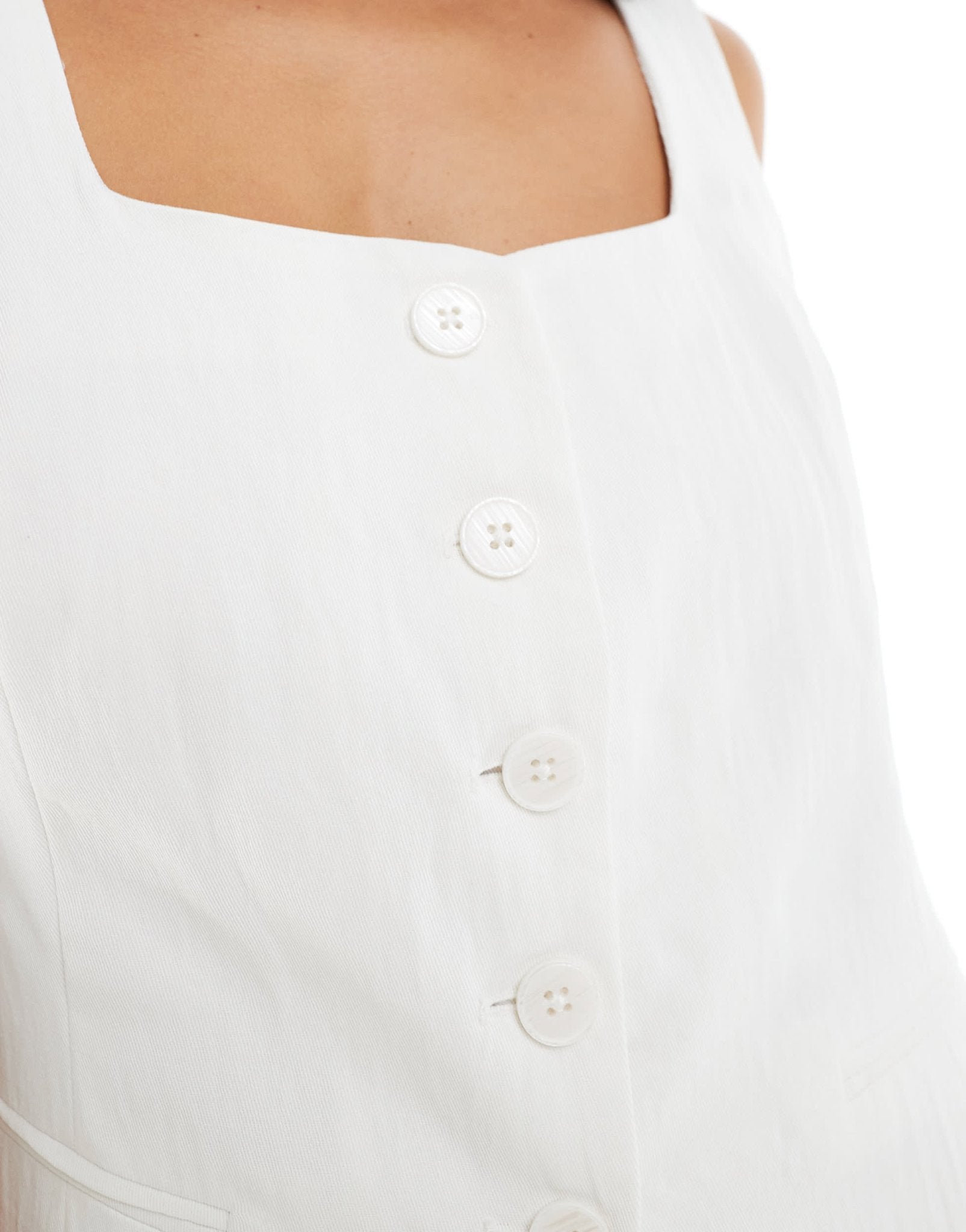 Stradivarius longline waistcoat in white – ASOS Sample Sale